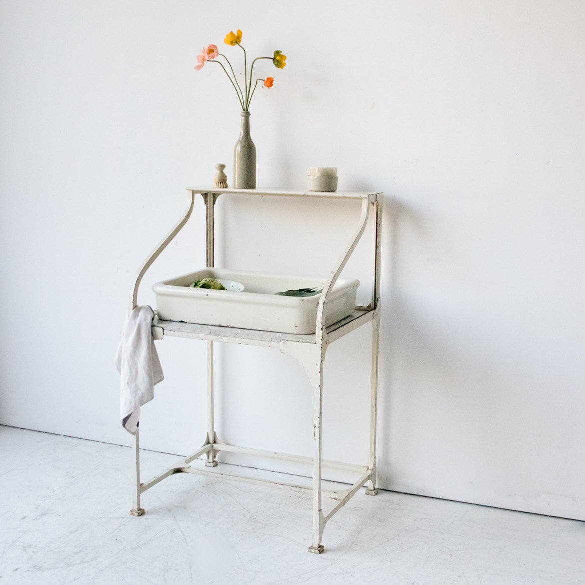 Antique Enamel Bank Counter - furniture - elsie green